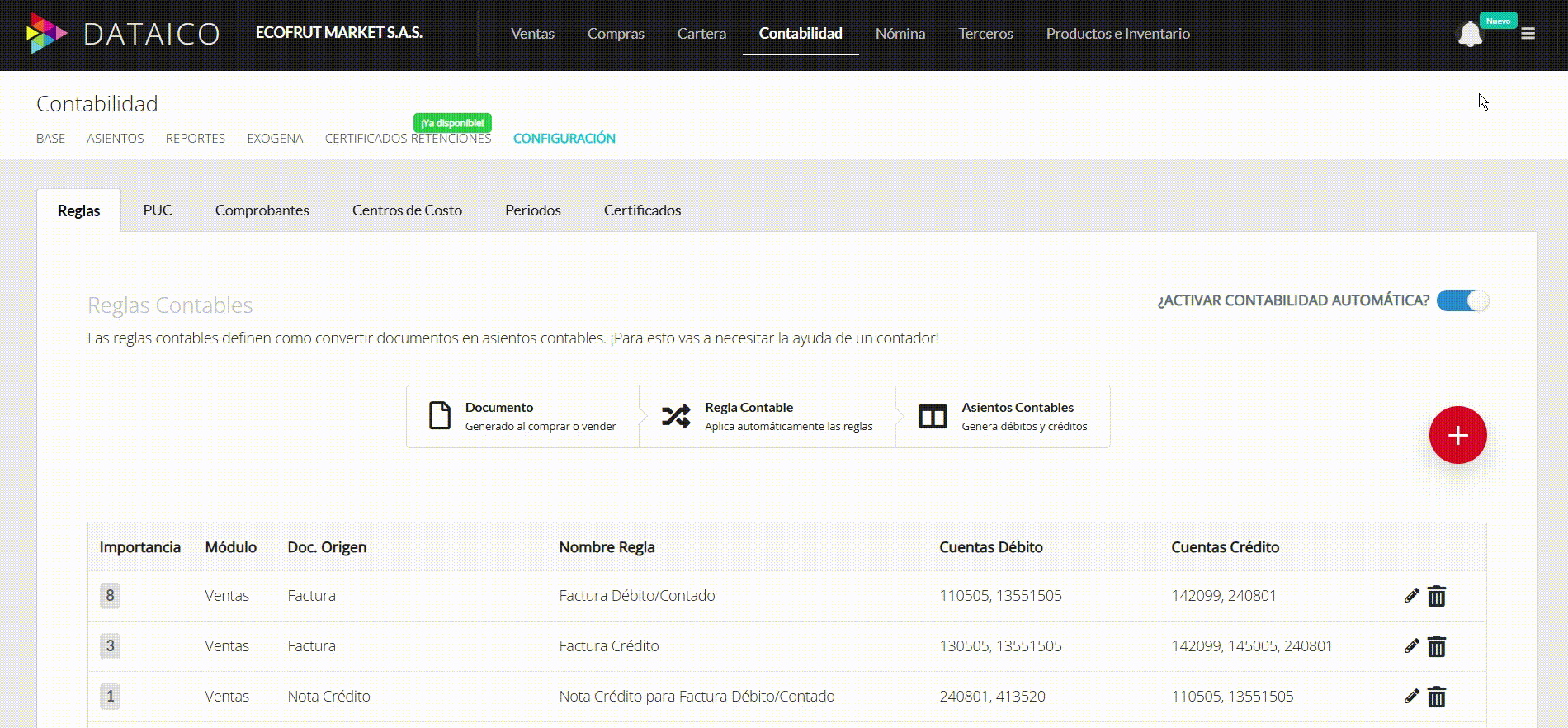 Paso a paso para cargar el archivo de importación de contabilidad en Dataico.